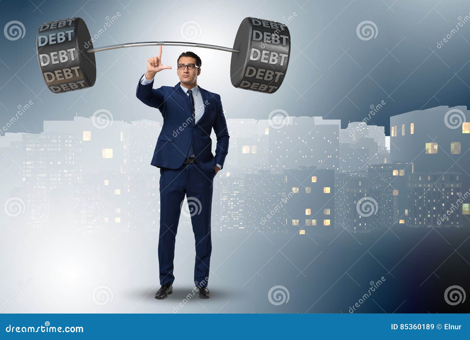 The Businessman Under Heavy Burden of Debt Stock Image - Image of help ...