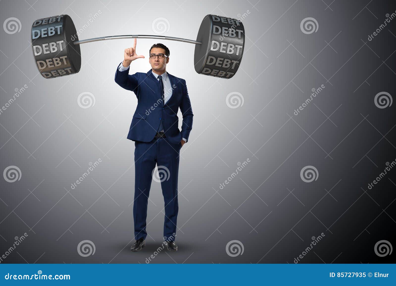 The Businessman Under Heavy Burden of Debt Stock Image - Image of ...