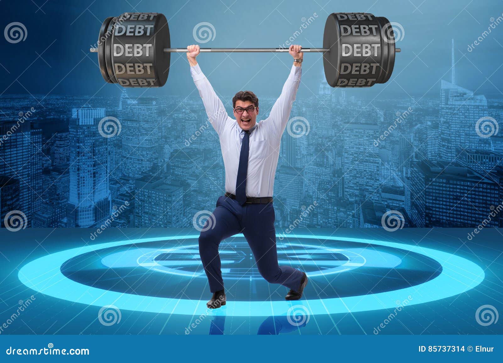 The Businessman Under Heavy Burden of Debt Stock Photo - Image of debt ...