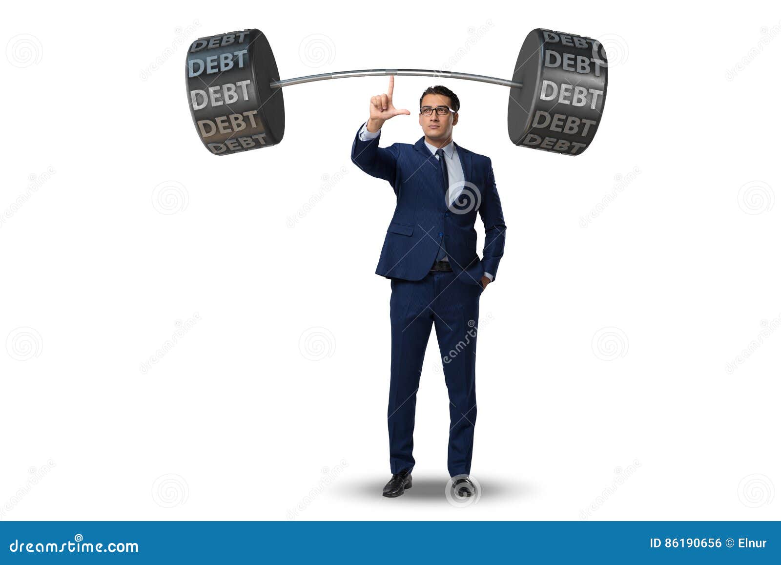 The Businessman Under Heavy Burden of Debt Stock Photo - Image of ...