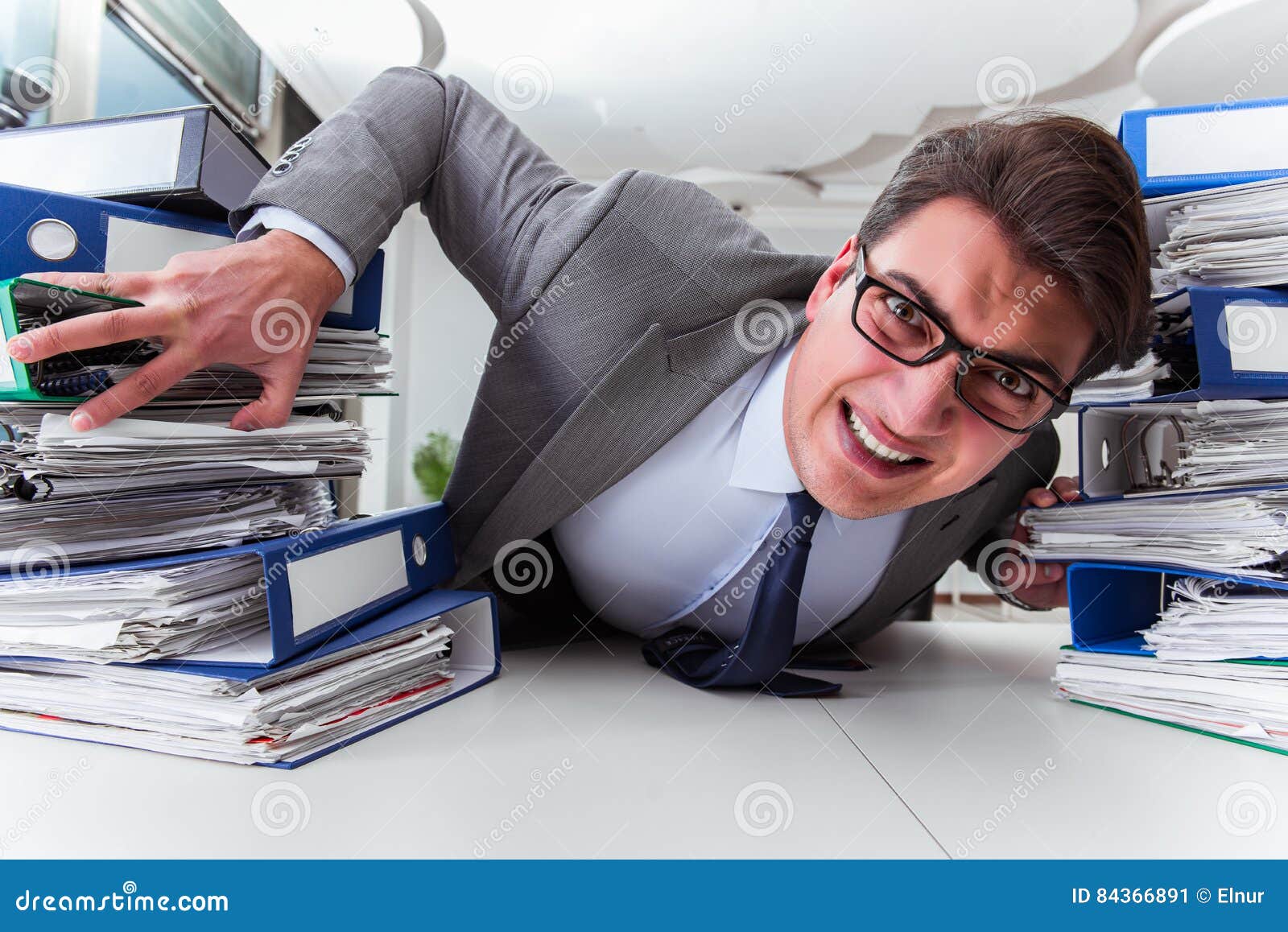 The Businessman Under Stress Due To Excessive Work Stock Image - Image ...