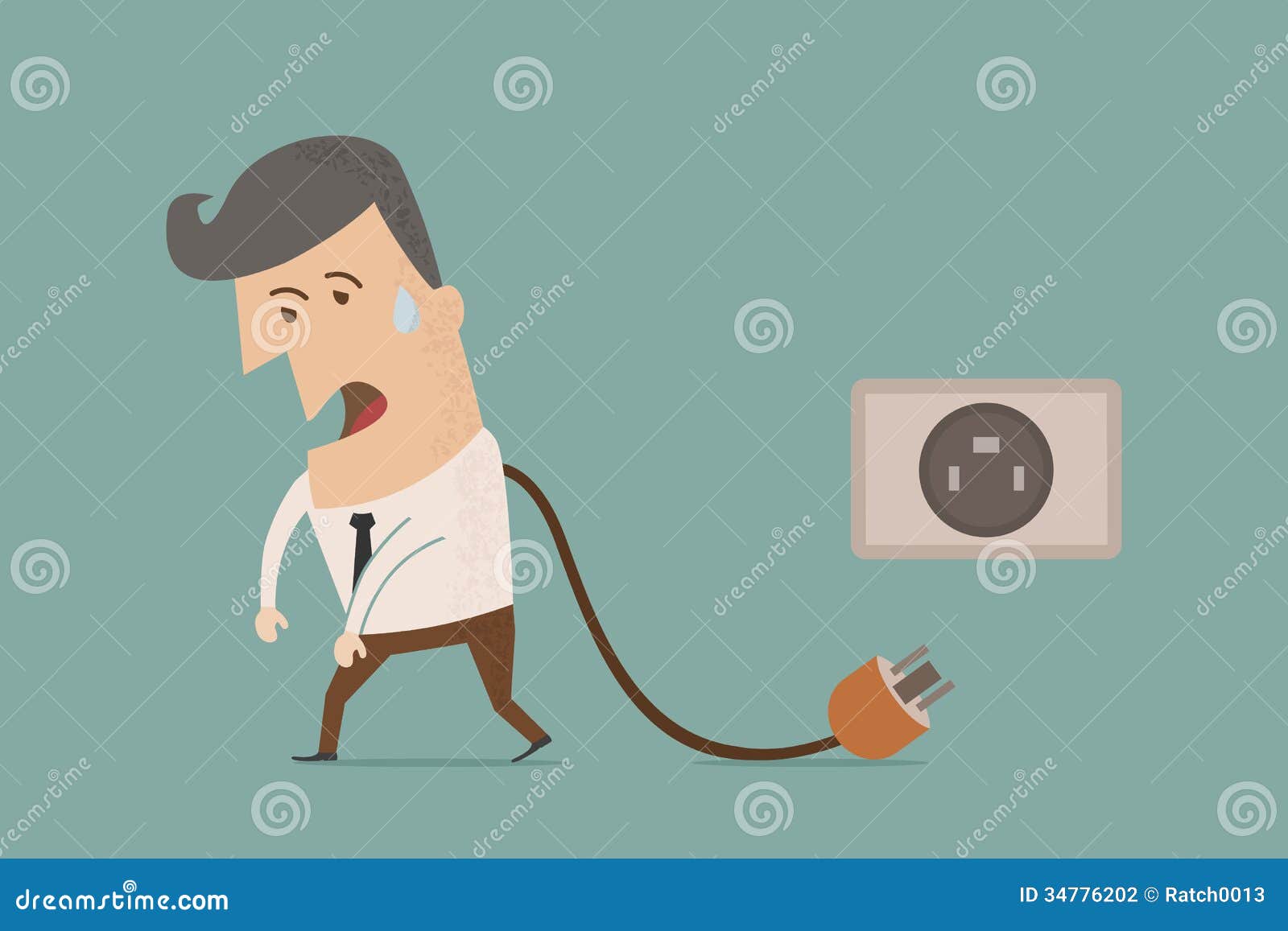 Businessman unplug stock vector. Illustration of generated - 34776202