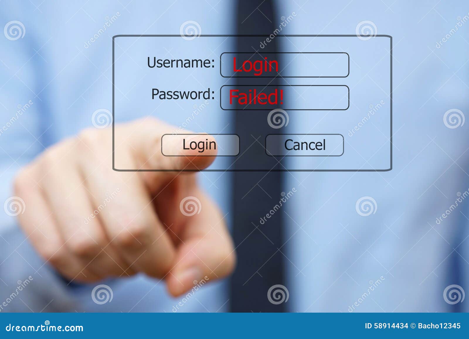 Businessman Unsuccessfully Tries To Log into the System Stock Photo ...