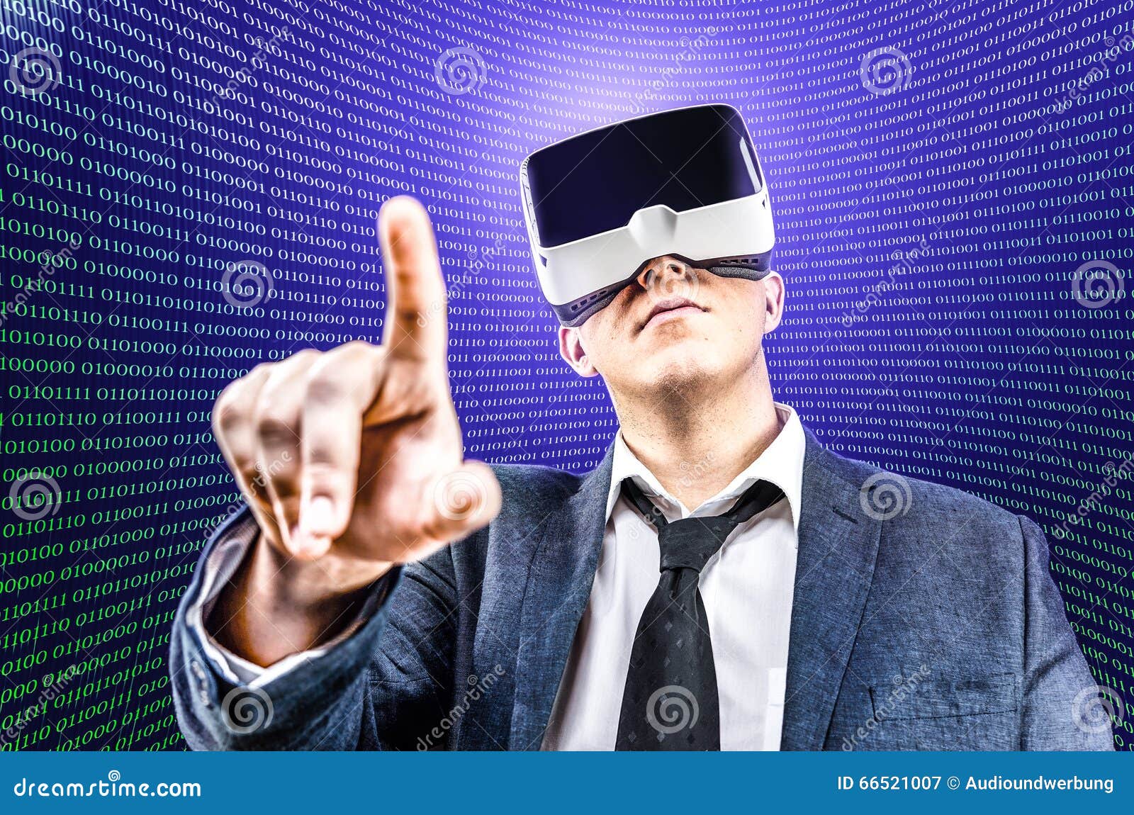 Businessman Uses Virtual Reality VR Head Mounted Display Stock Image ...