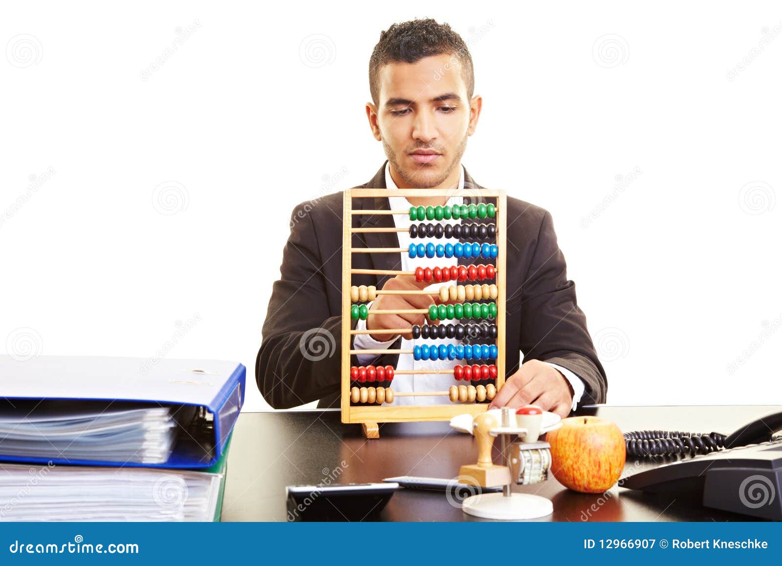 Businessman Using an Abacus Stock Image - Image of algebra, education ...
