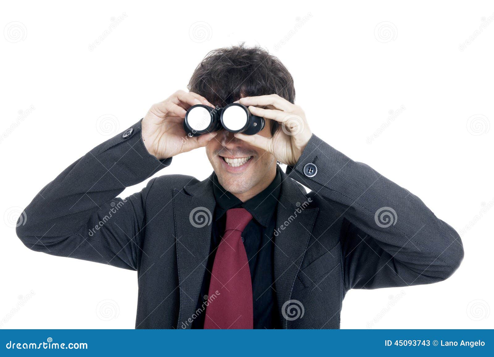 Businessman Using Binoculars Stock Image - Image of vision, white: 45093743