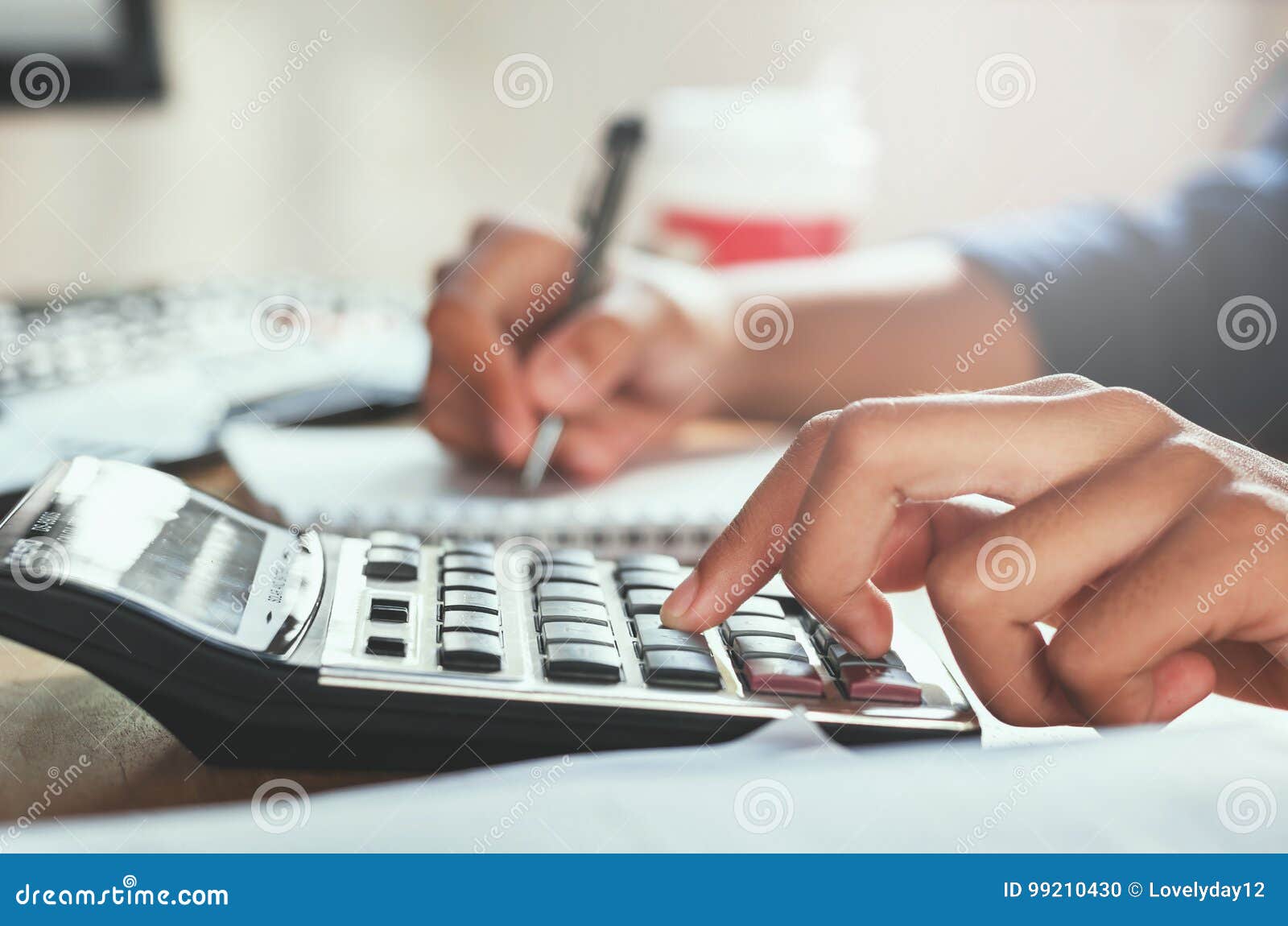 Businessman Using Calculator on Desk Office Business Financial a Stock ... Businessman Using Calculator on Desk Office Business Financial a Stock ...