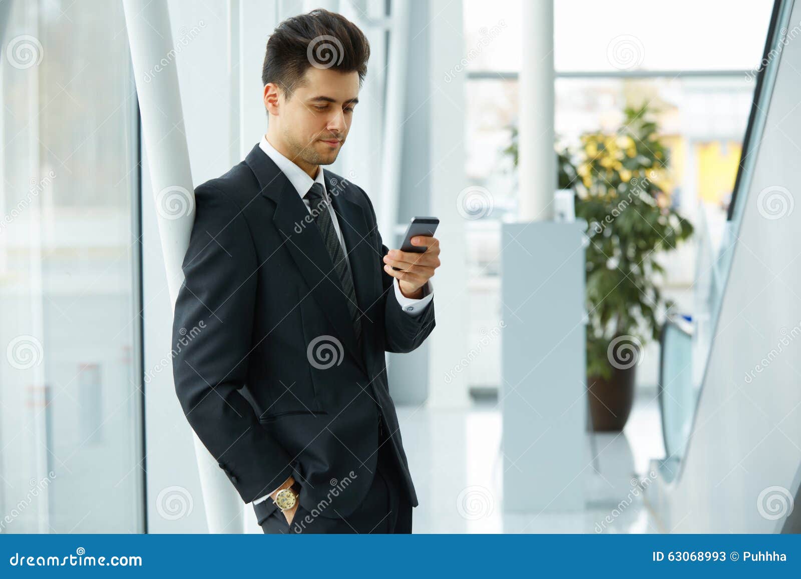 Businessman Using a Cell Phone. Stock Image - Image of people ...