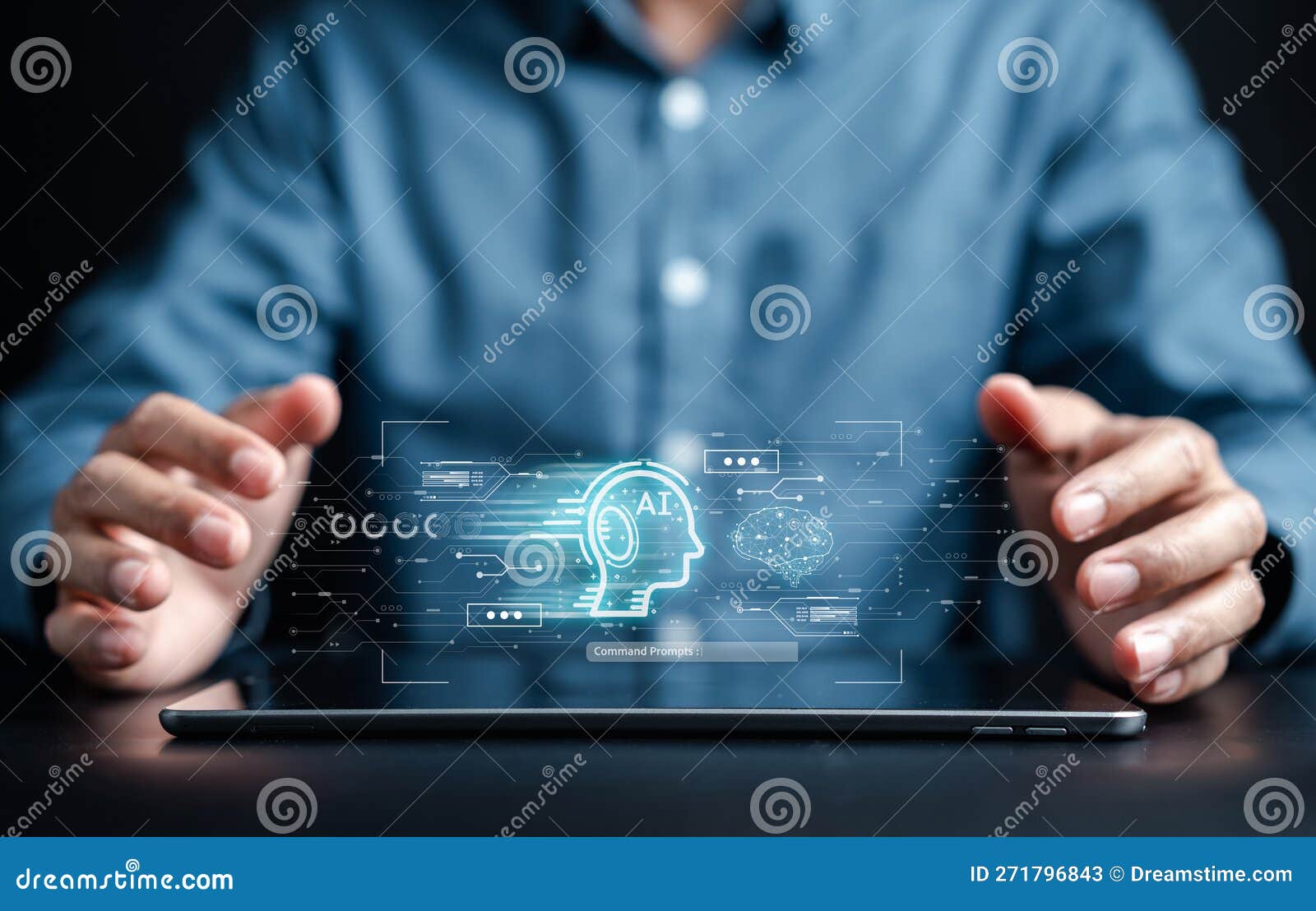 Businessman Using Chat Bot Intelligence Ai. Chat with AI Artificial ...