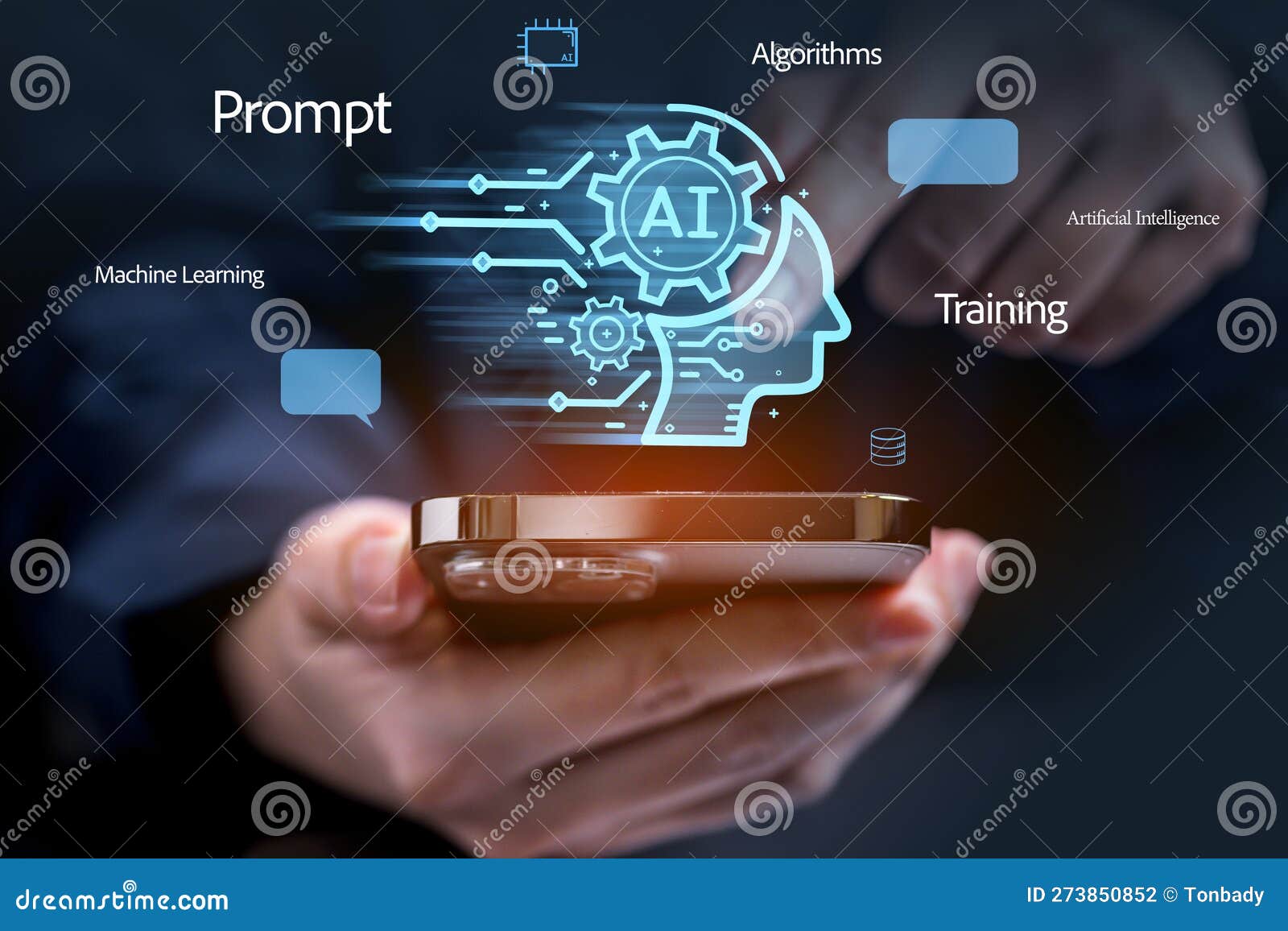 Businessman Using Chatbot on Smartphone with Artificial Intelligence ...