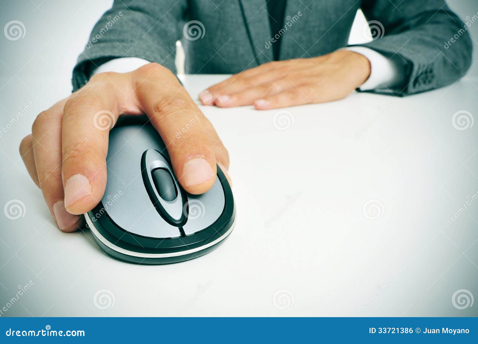Businessman Using a Computer Mouse Stock Photo - Image of bureau ...