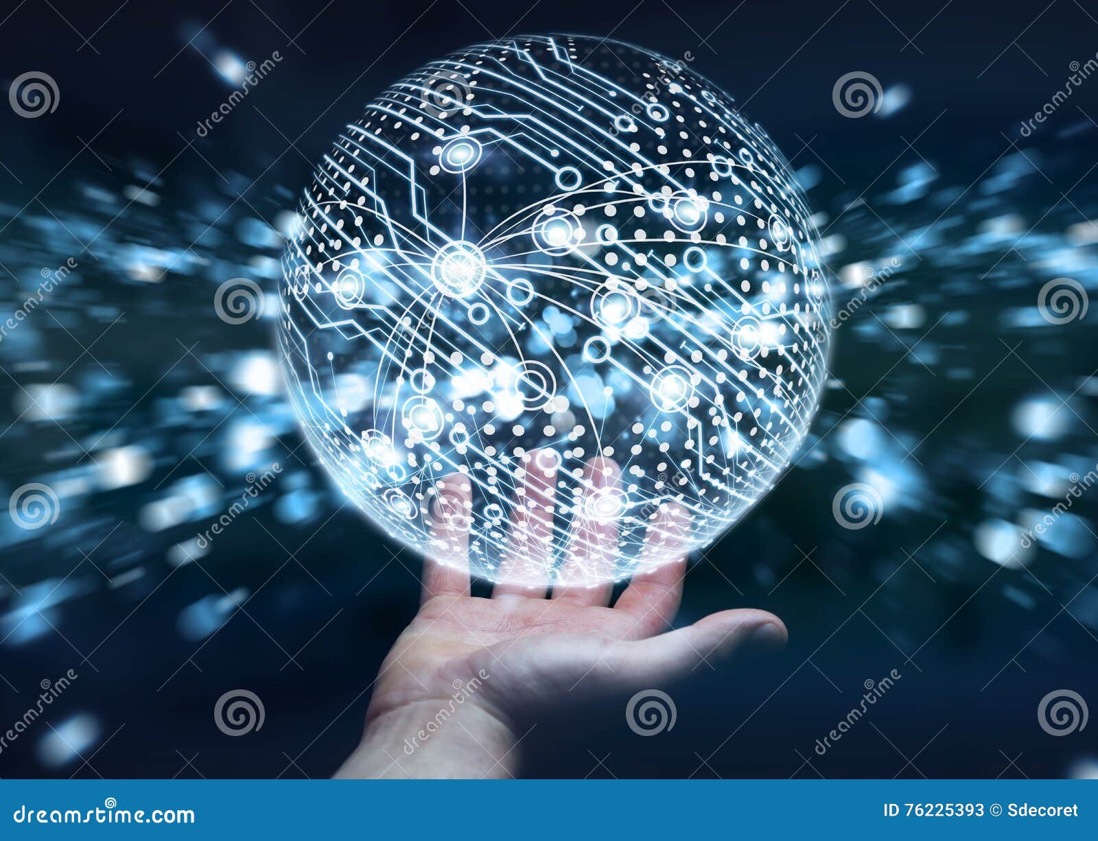 Businessman Using Data Network with His Fingers Stock Illustration ...