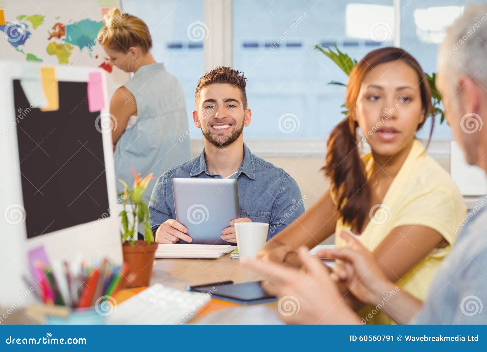 Businessman Using Digital PC Surrounded with Colleagues Stock Image ...