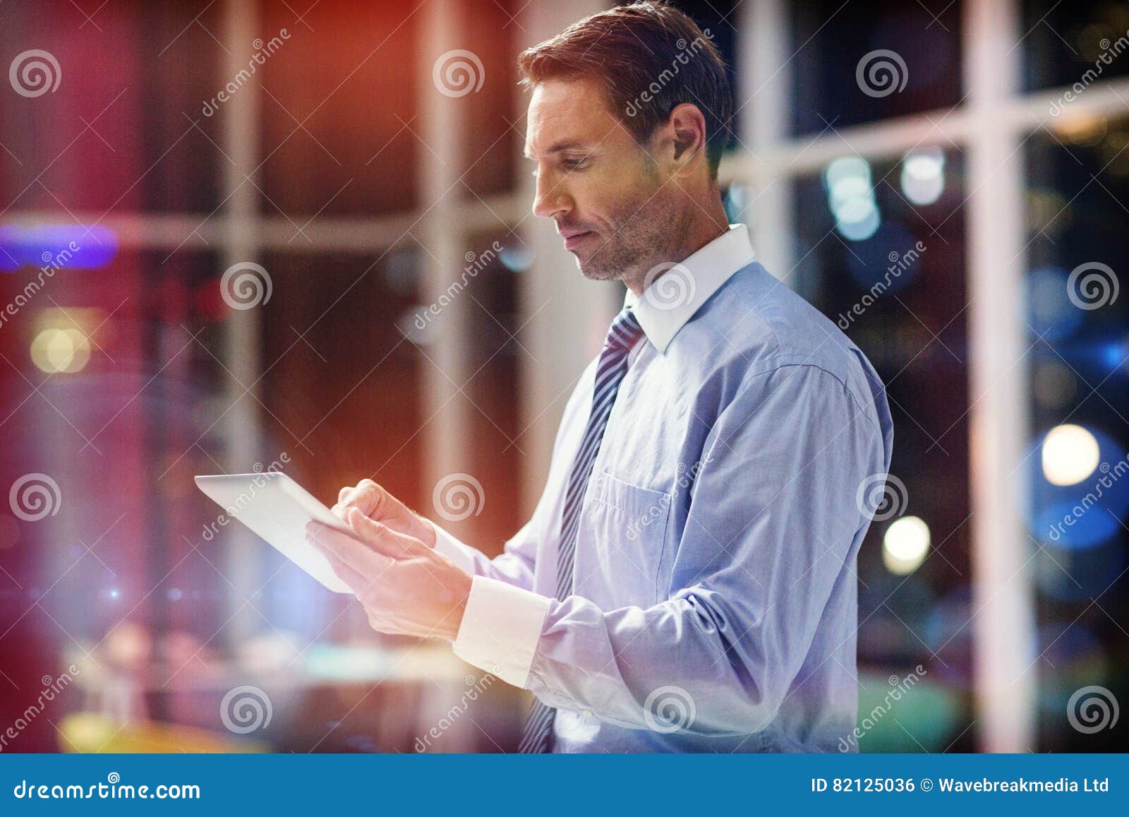 Businessman Using Digital Tablet Stock Photo - Image of dressed ...