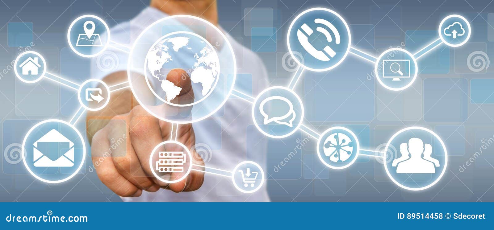 Businessman His Office Using Tactile Interface Stock Illustrations ...