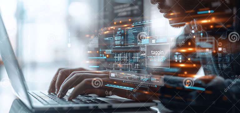 Businessman Using Digital Tools for Virtual Project Management and ...