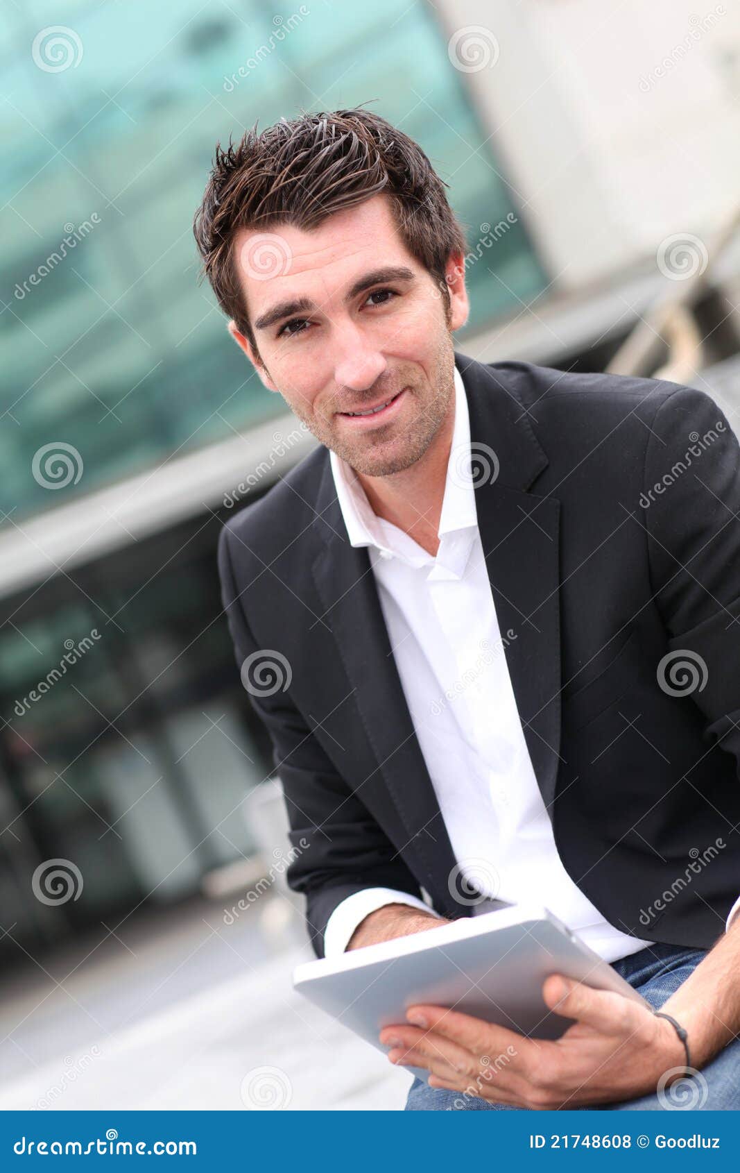 Businessman Using Electronic Tablet Stock Photo - Image of businessman ...