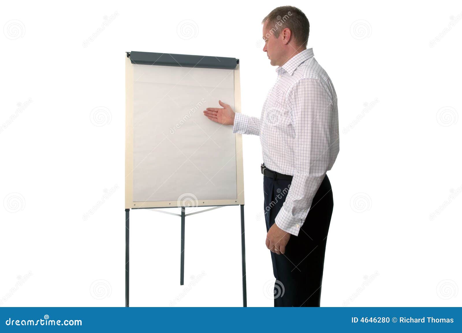 Businessman Using a Flip Chart Stock Photo - Image of cutout, meeting ...