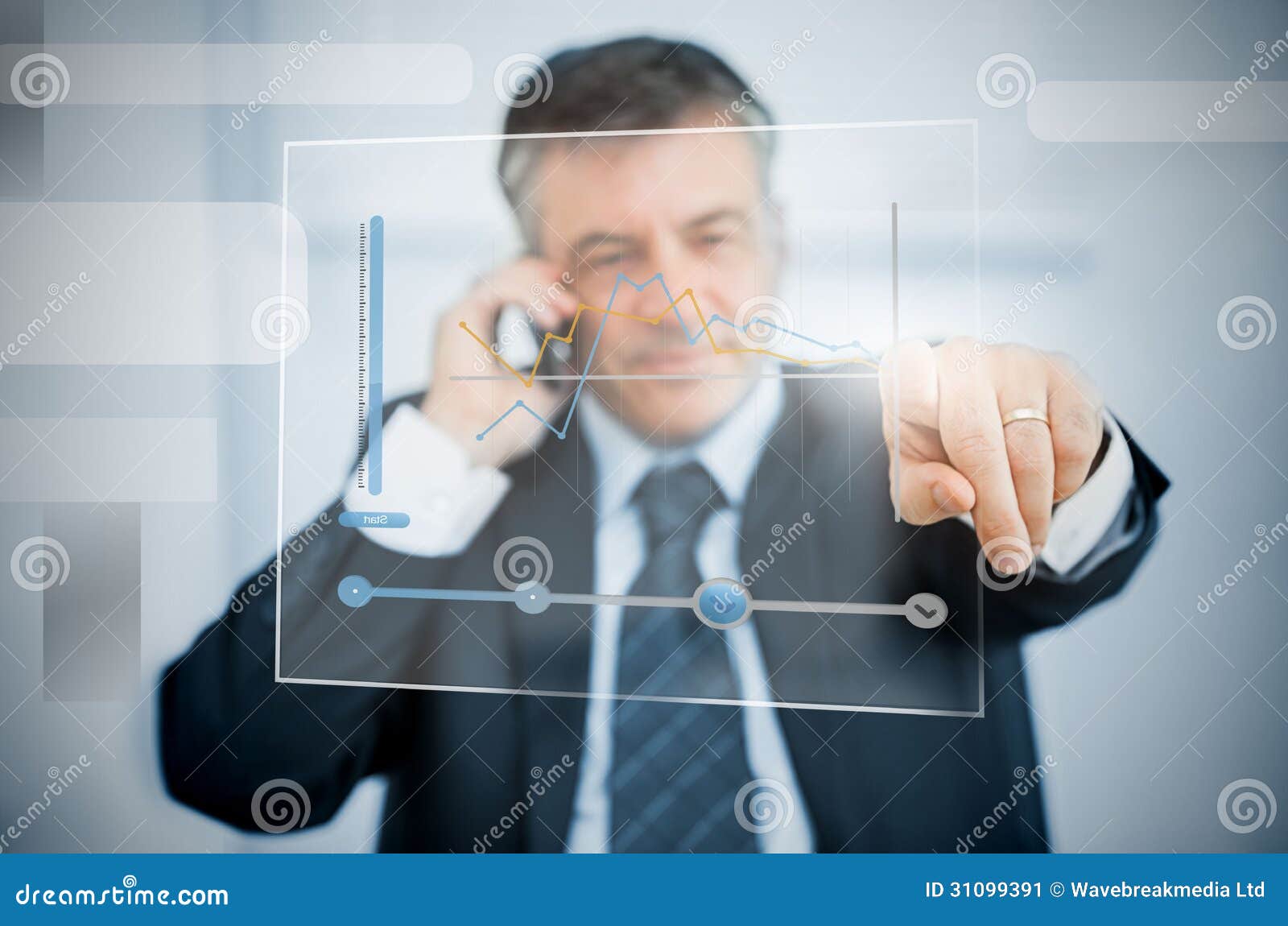 Top View Graph Book Open Grid Chart For Notes Or Statistics With Stock ...