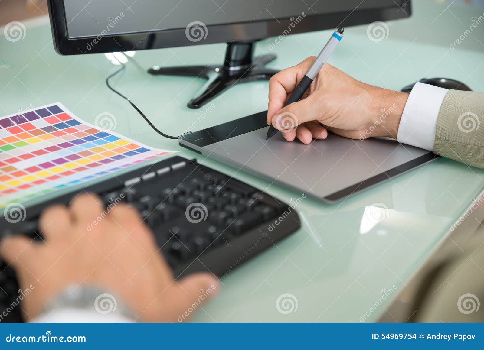 Businessman Using Graphic Tablet Stock Photo - Image of office ...