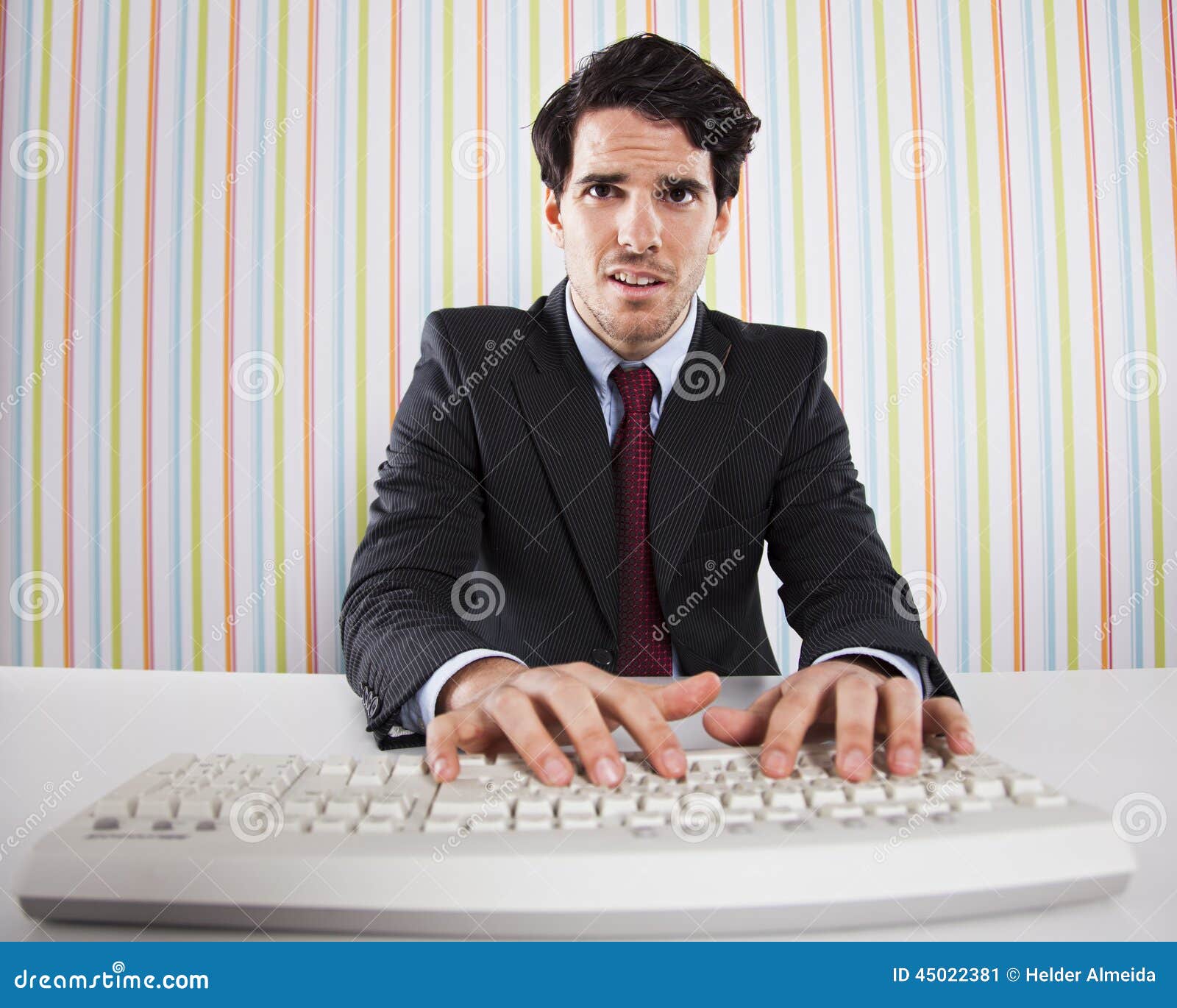 Businessman Using His Computer Stock Image - Image of keyboard, person ...