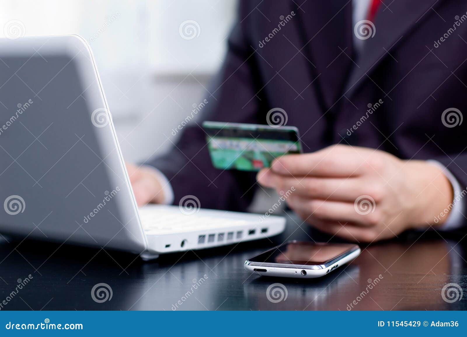 Businessman Using His Credit Card Stock Image - Image of hand ...