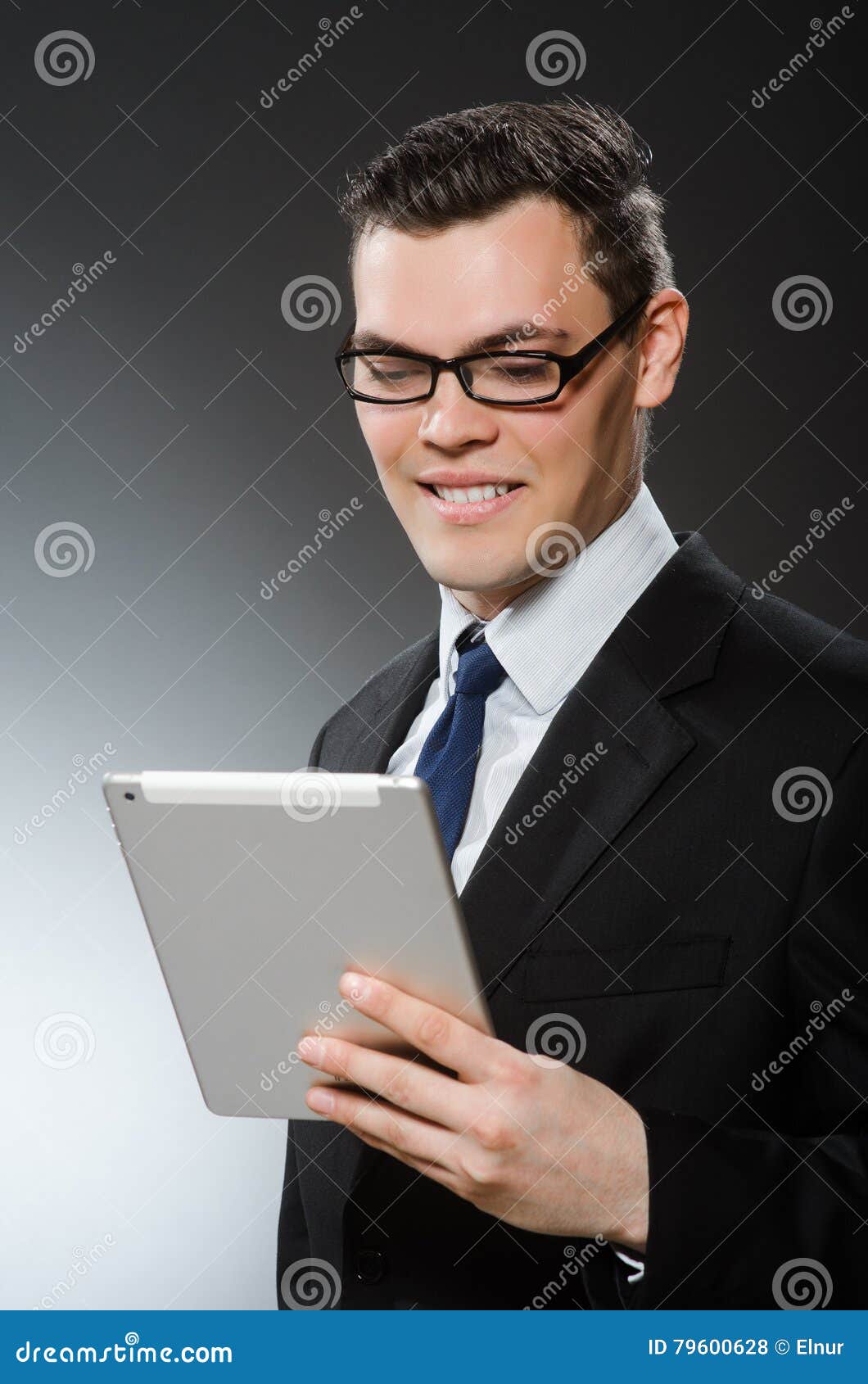The Businessman Using His Tablet Computer in Business Concept Stock ... The Businessman Using His Tablet Computer in Business Concept Stock ...