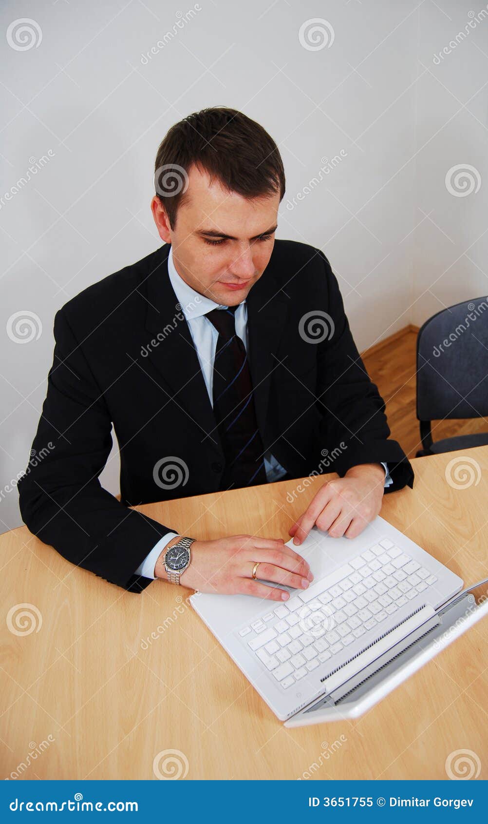 Businessman using laptop stock image. Image of typing - 3651755