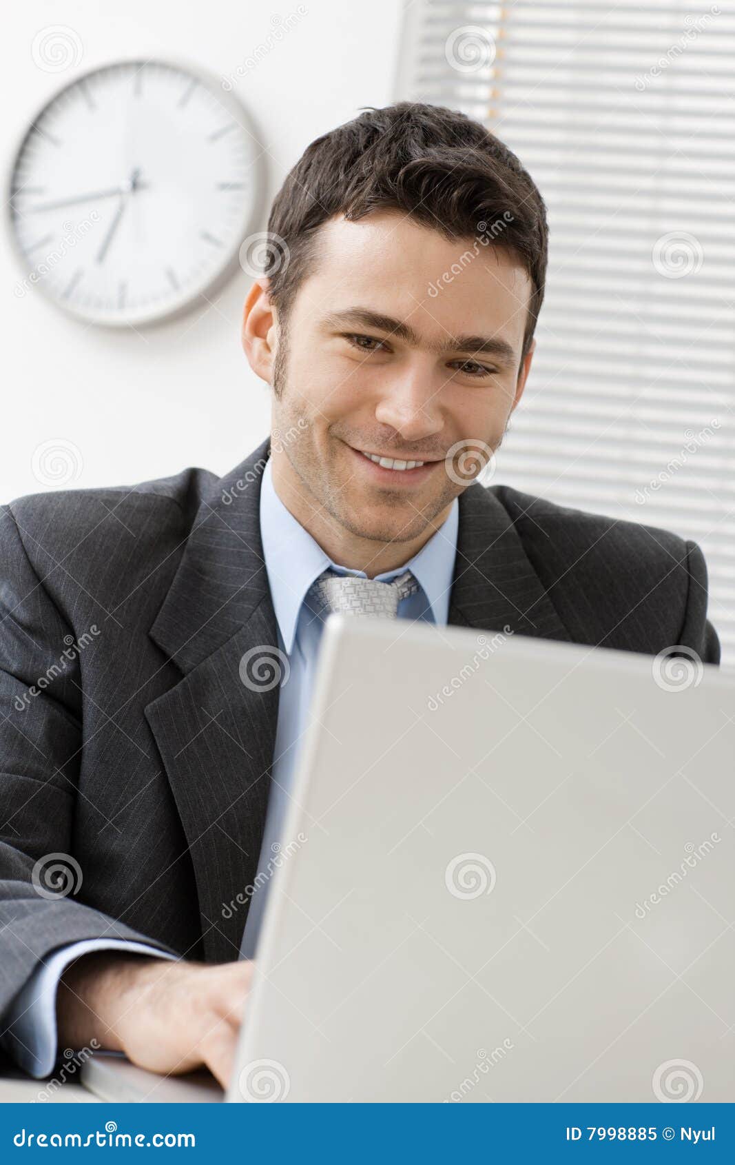 Businessman using laptop stock image. Image of adult, caucasian - 7998885