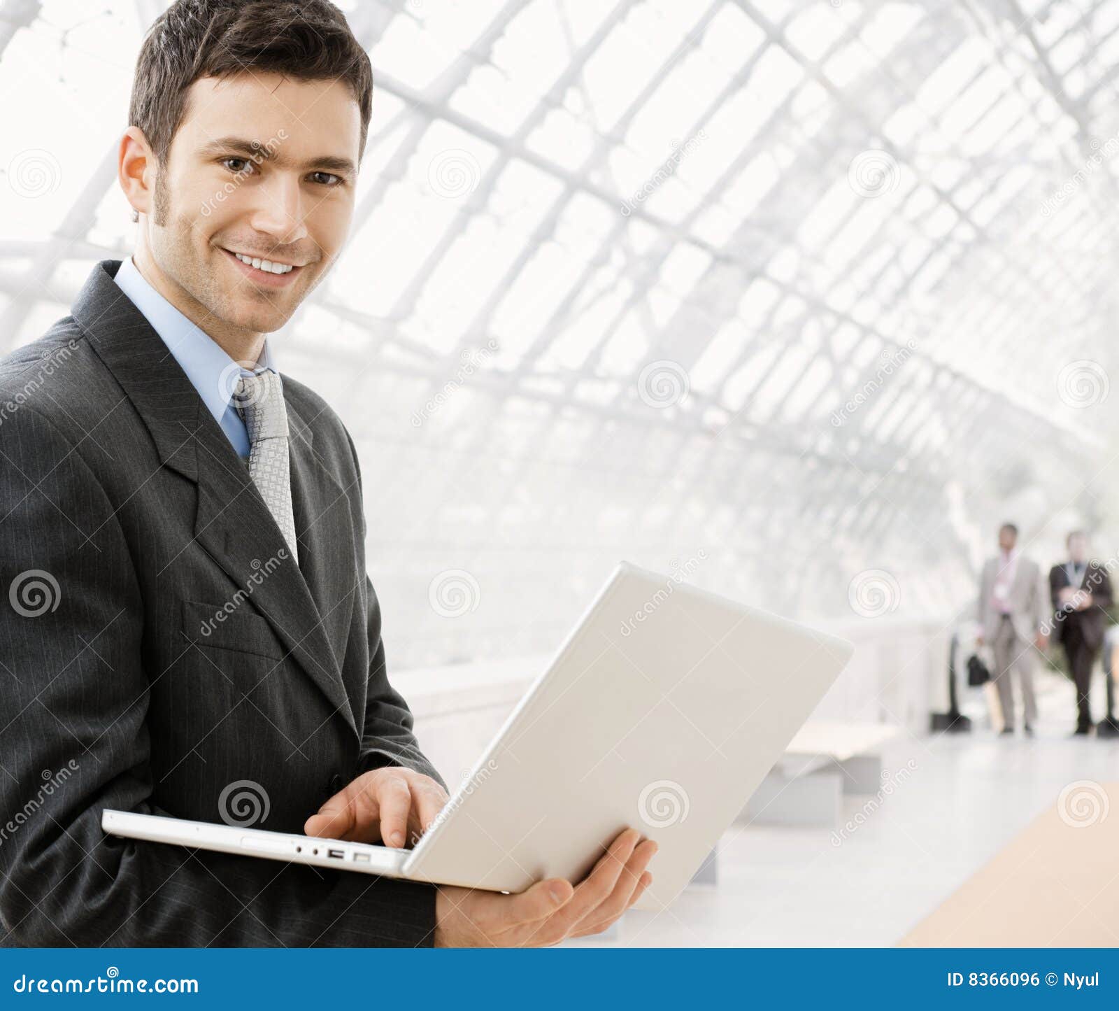 Businessman using laptop stock photo. Image of color, computer - 8366096