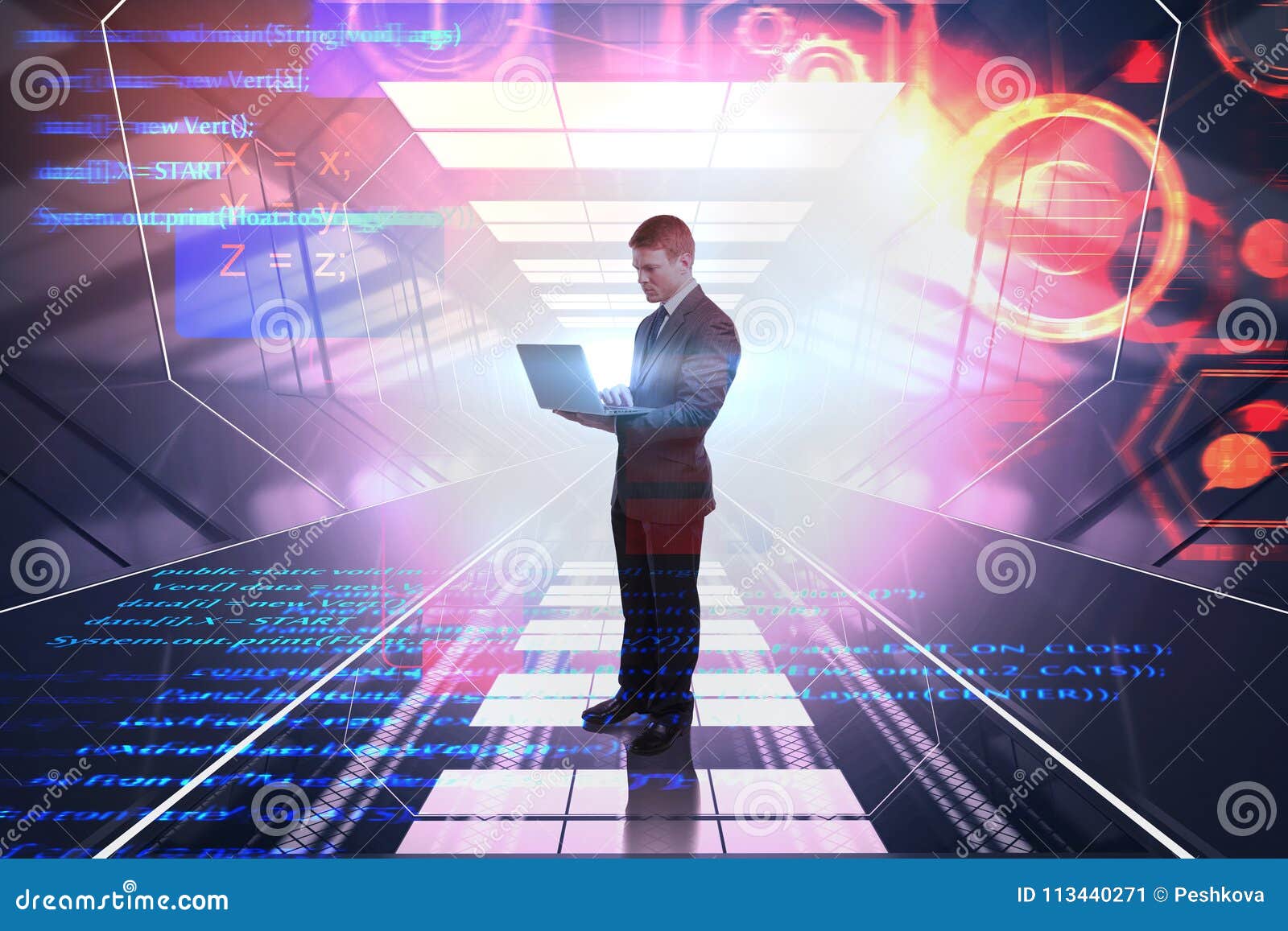 Coding and Computing Concept Stock Illustration - Illustration of city ...