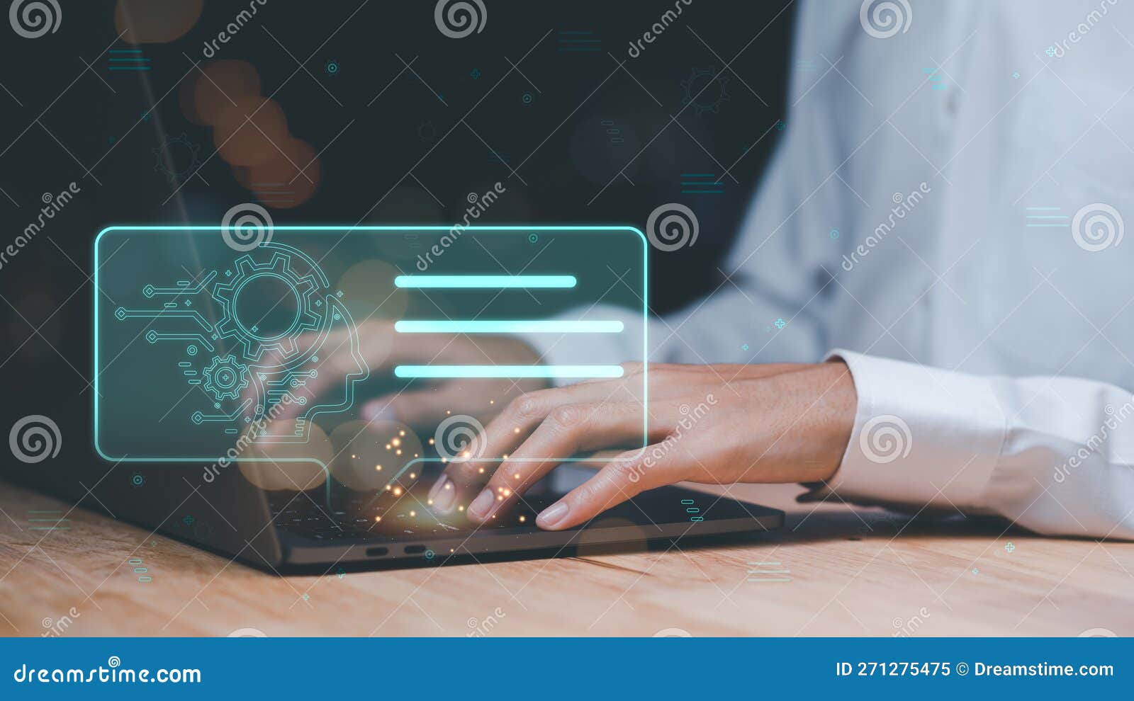 Businessman Using a Laptop Computer,Conversation in the Chat Box Icon ...