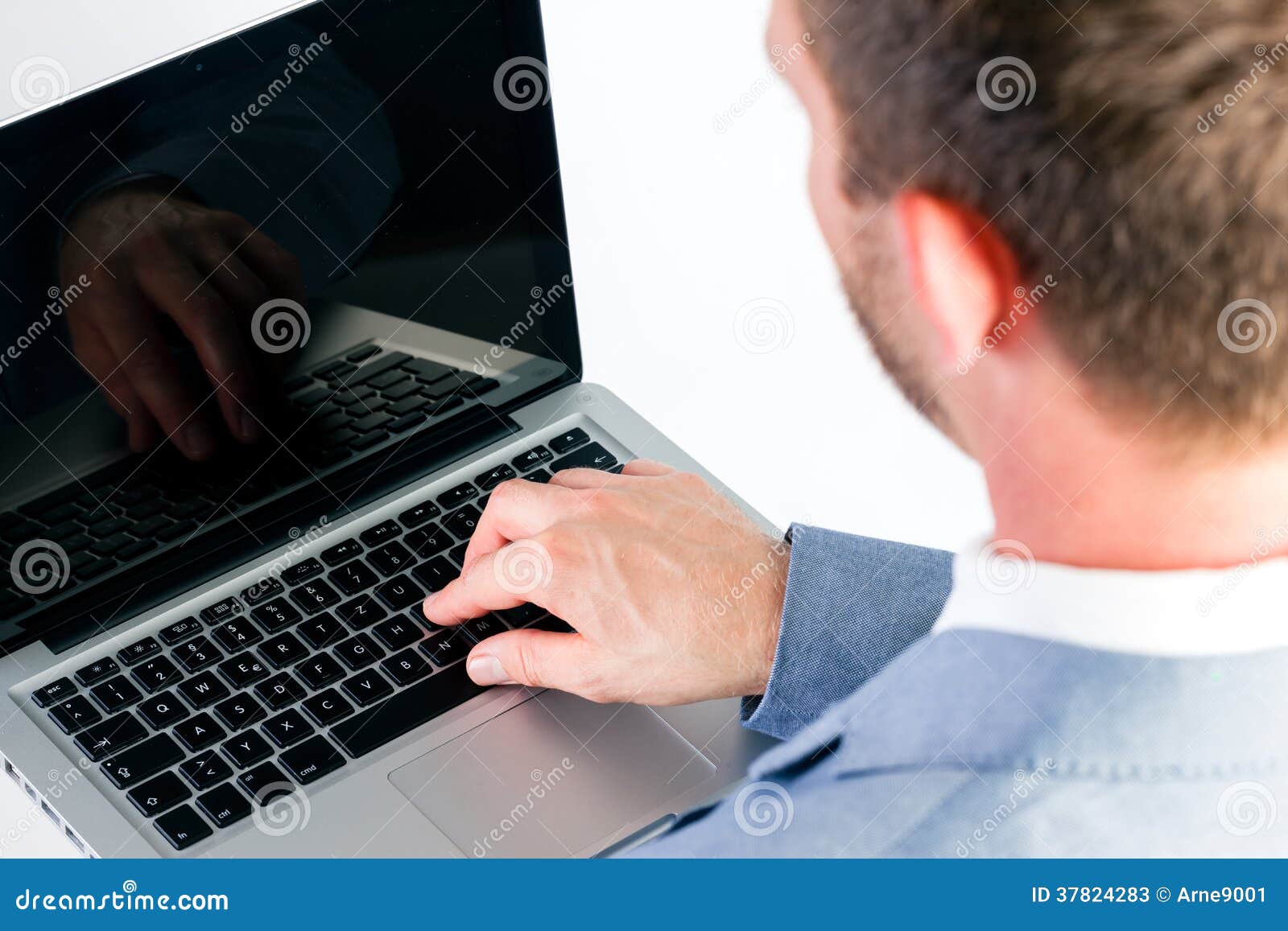 Businessman using laptop stock image. Image of success - 37824283
