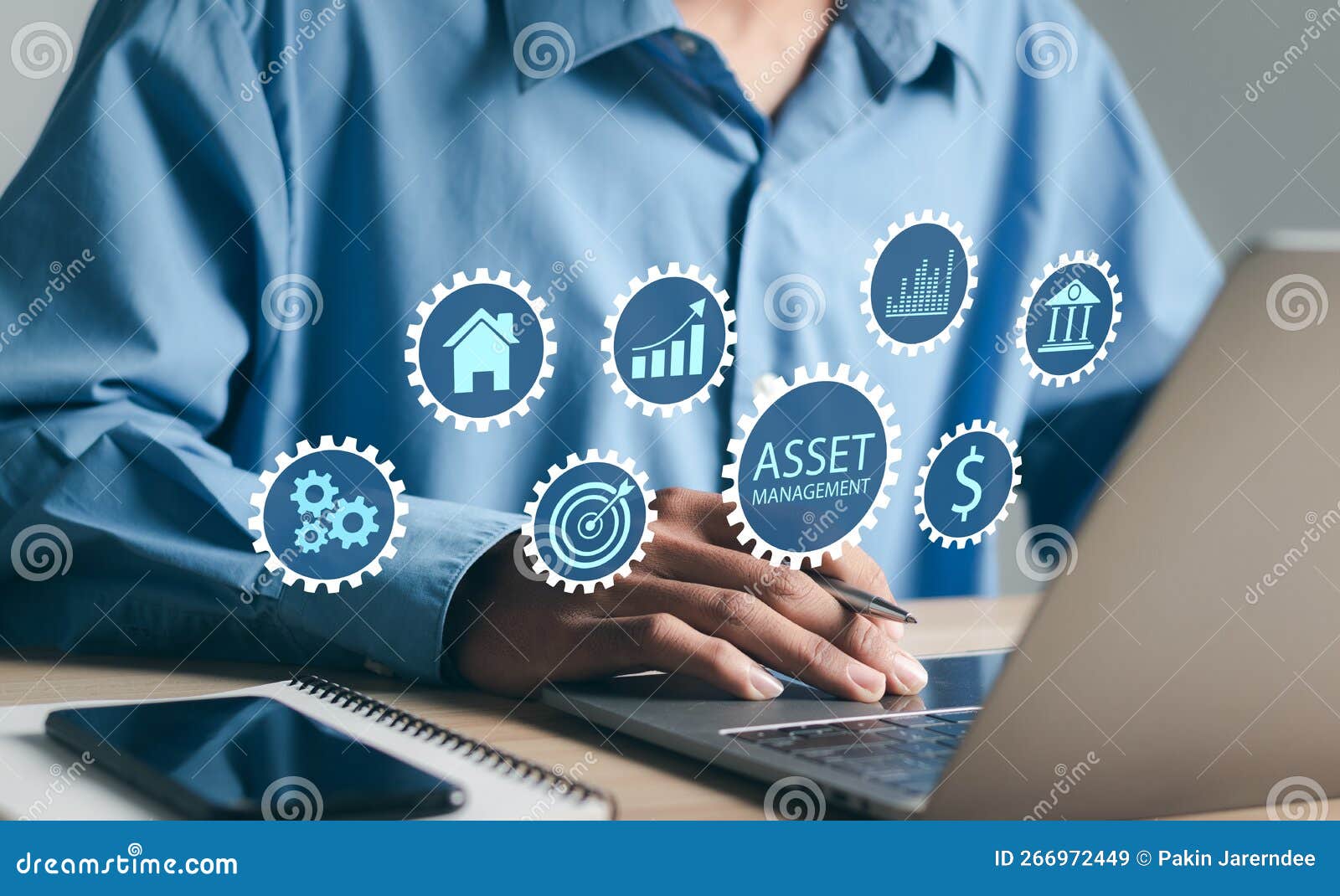 Asset management. stock image. Image of modern, computer - 266972449