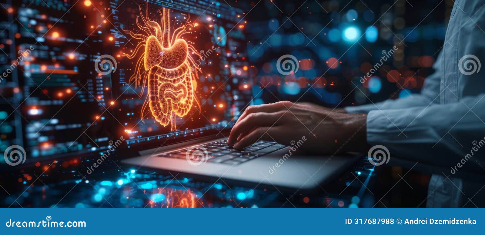 Businessman Using Laptop for Software Development with Devops Icon on ...