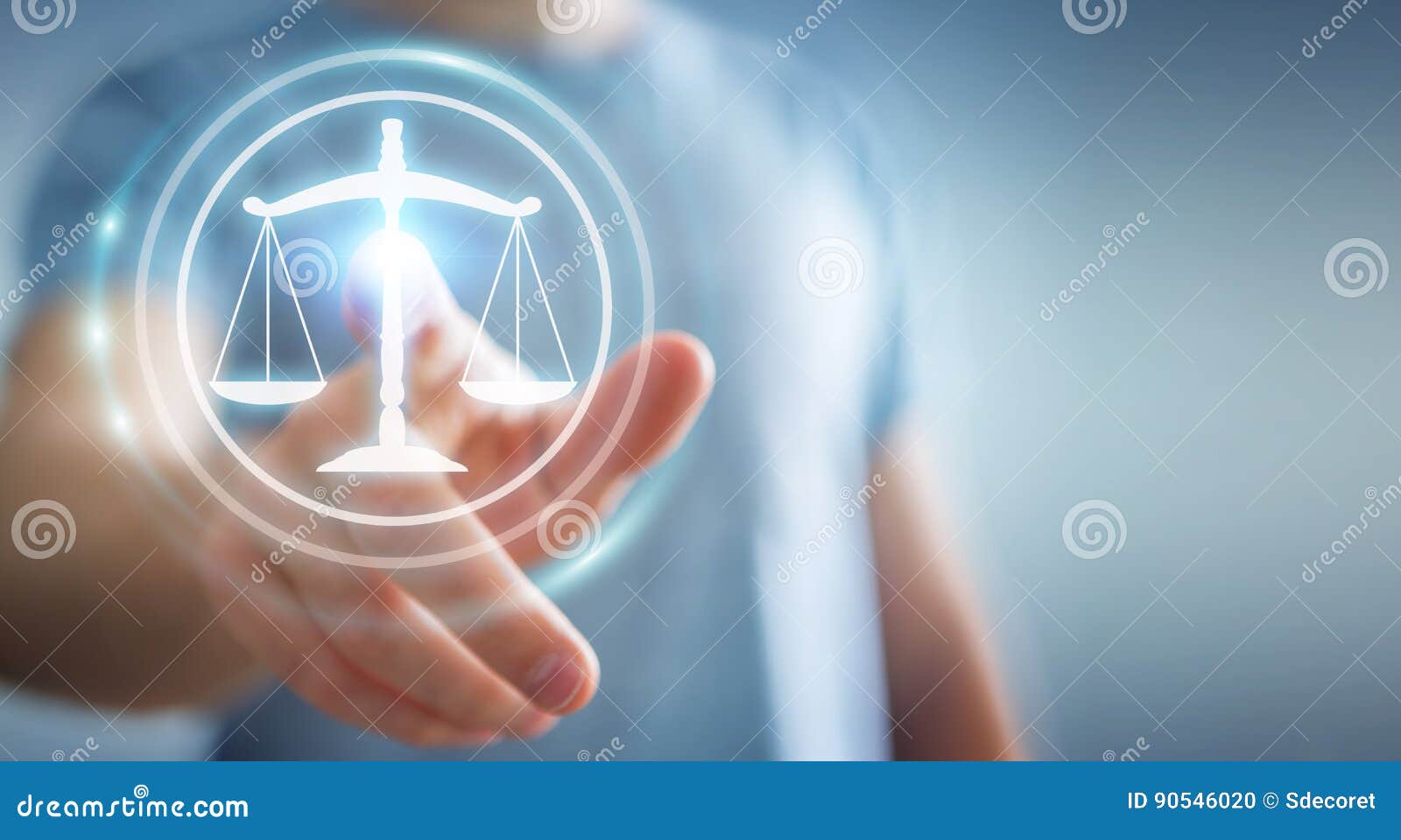 Businessman Using Law Protection Right 3D Rendering Stock Illustration ...