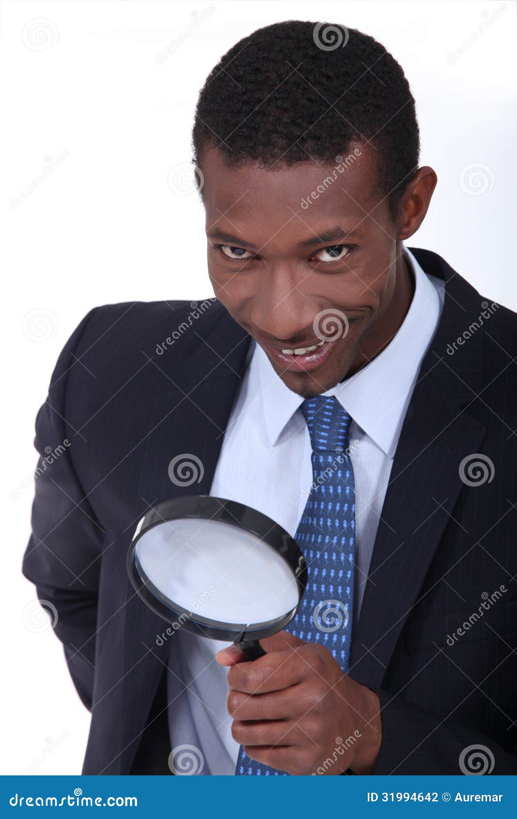 Businessman Using Magnifying Glass Stock Photo - Image of business ...