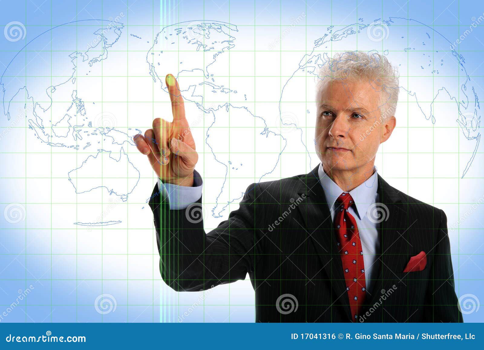 Businessman Using Man Using Touch Screen Interface Stock Photo - Image ...