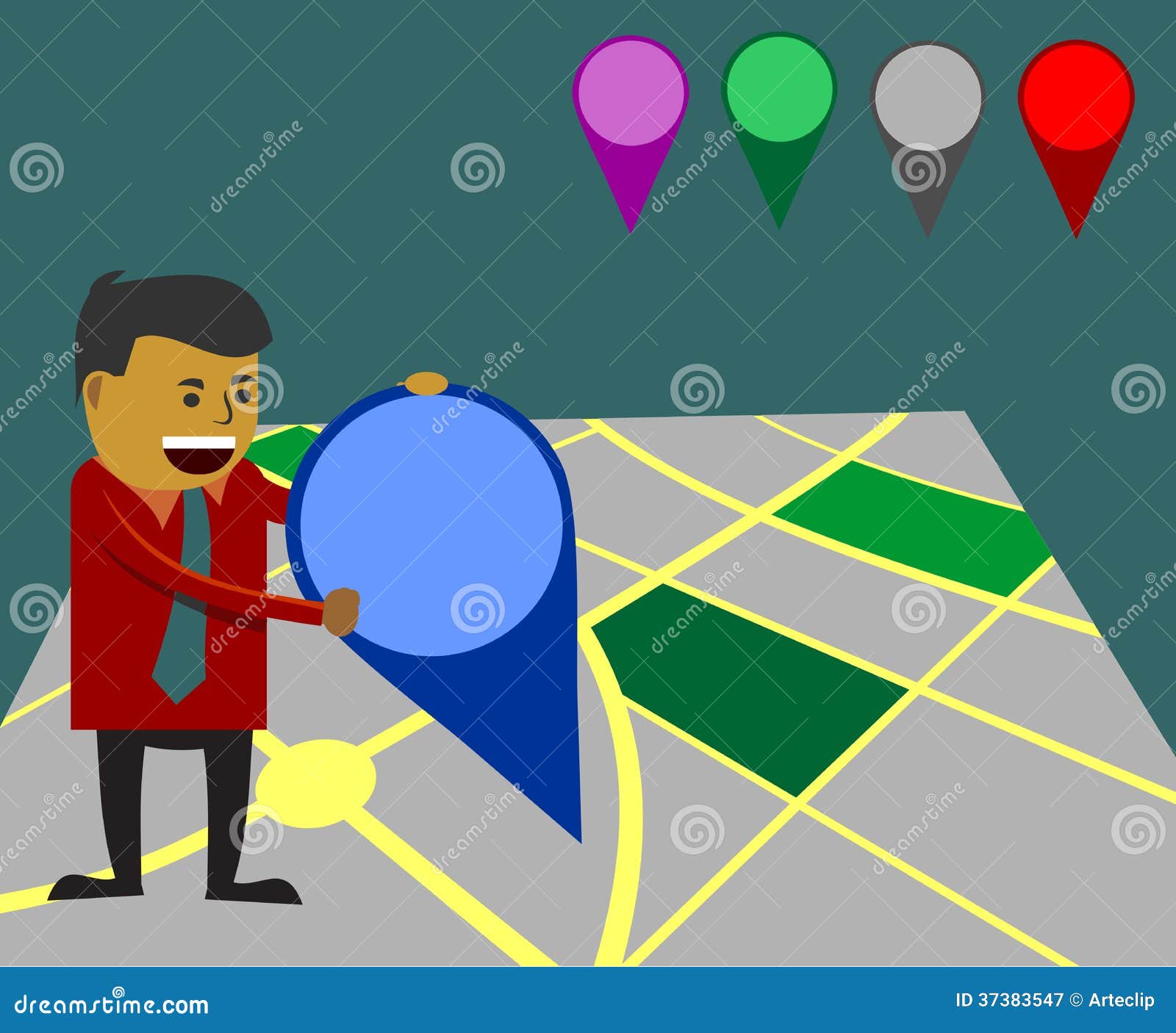 Businessman Using Map Marker - Business Site Selection Concept Stock ...