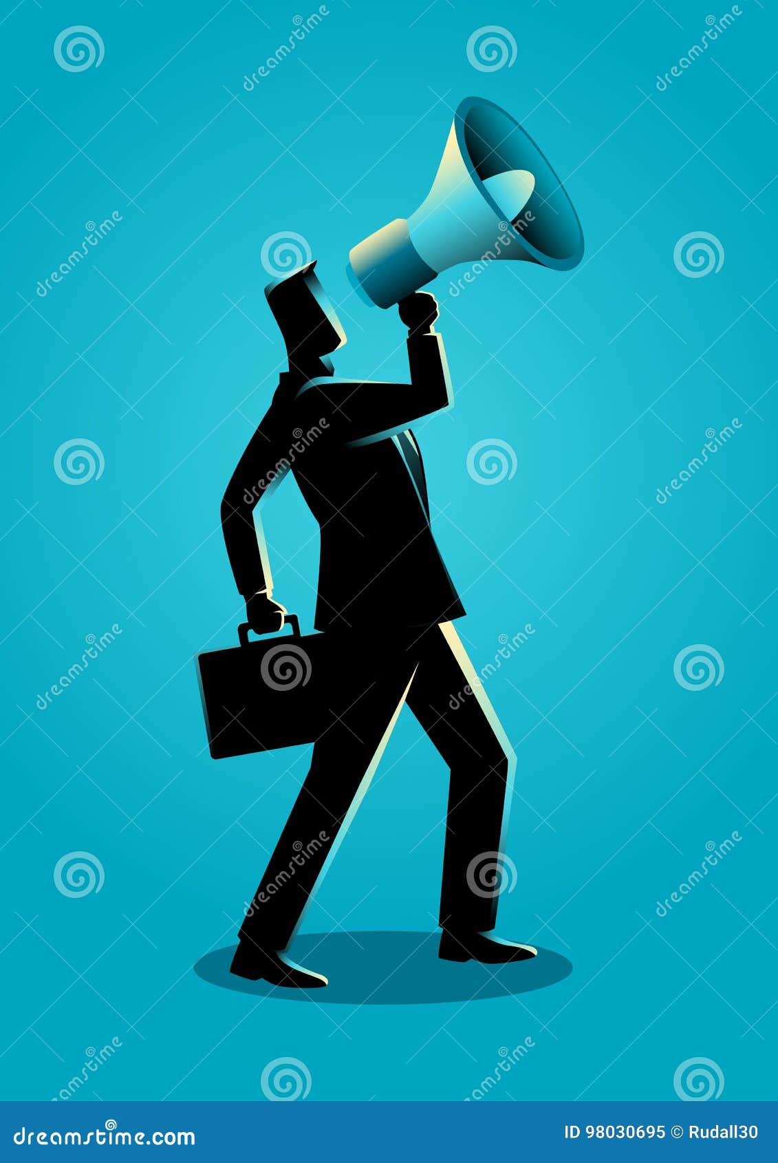 Businessman Using a Megaphone Stock Vector - Illustration of ...