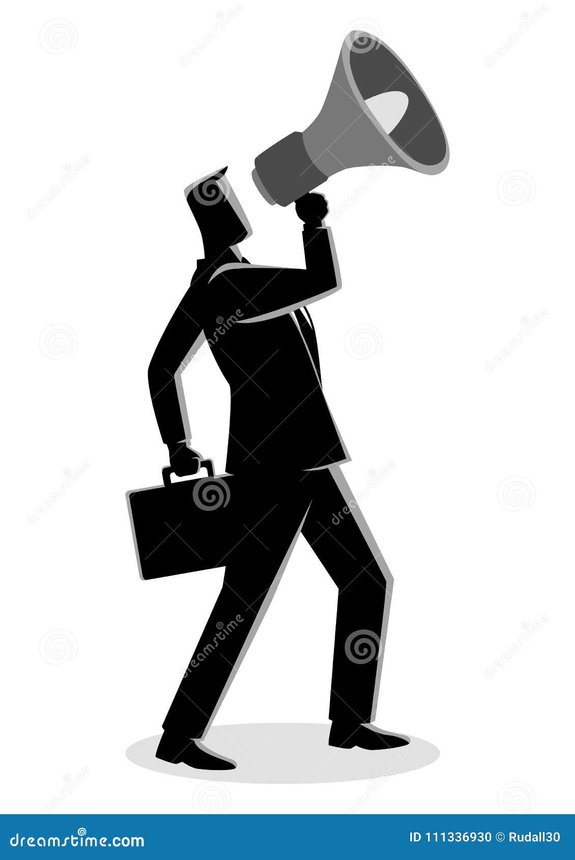 Businessman Using a Megaphone Stock Vector - Illustration of business ...