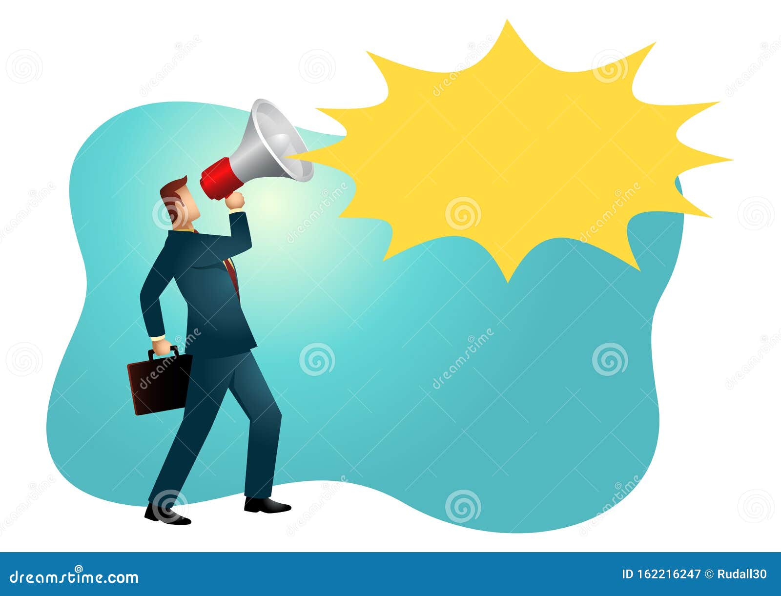 Businessman Using a Megaphone Stock Vector - Illustration of speaker ...