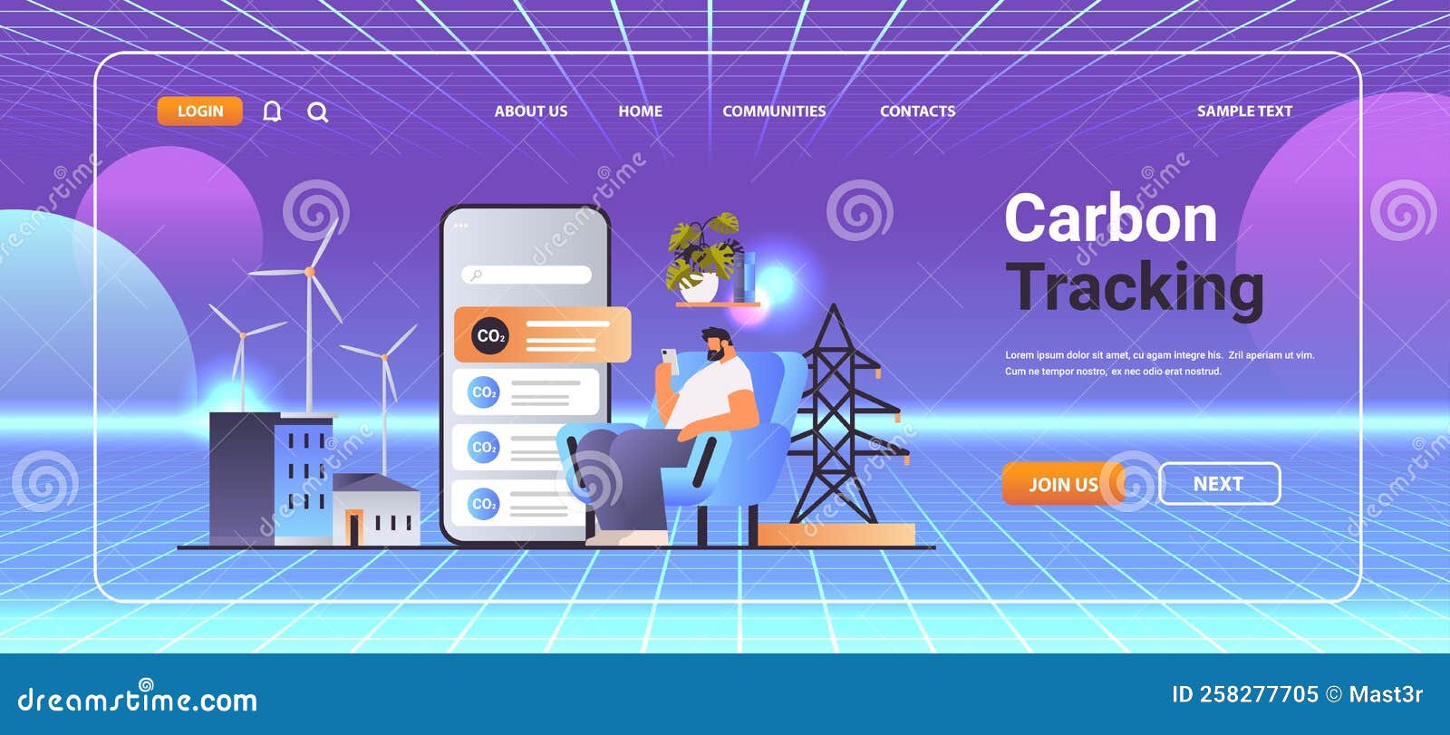 Businessman Using Mobile App Carbon Tracking Concept Responsibility of ...