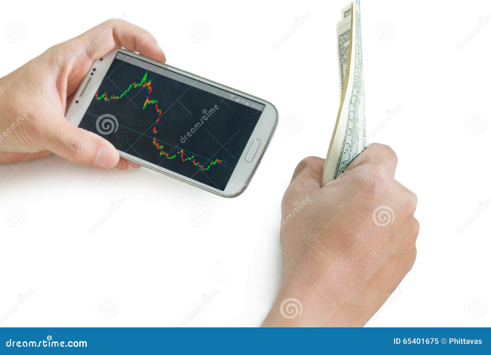 Businessman Using a Mobile Device To Check Stocks before Deciding Stock ...