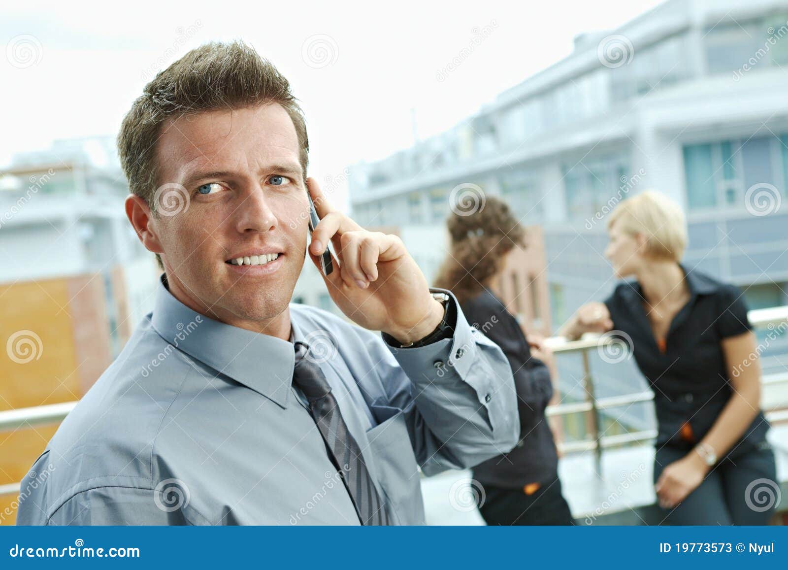 Businessman Using Mobile Phone Stock Image - Image of handsome ...