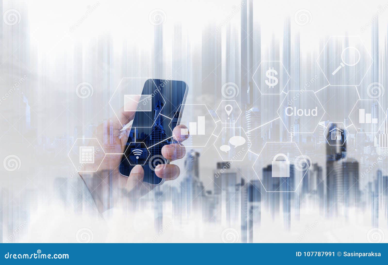 Businessman Using Mobile Smart Phone, Network Connection Application ...