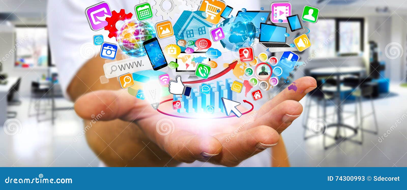 Businessman Using Modern Applications Stock Illustration - Illustration ...