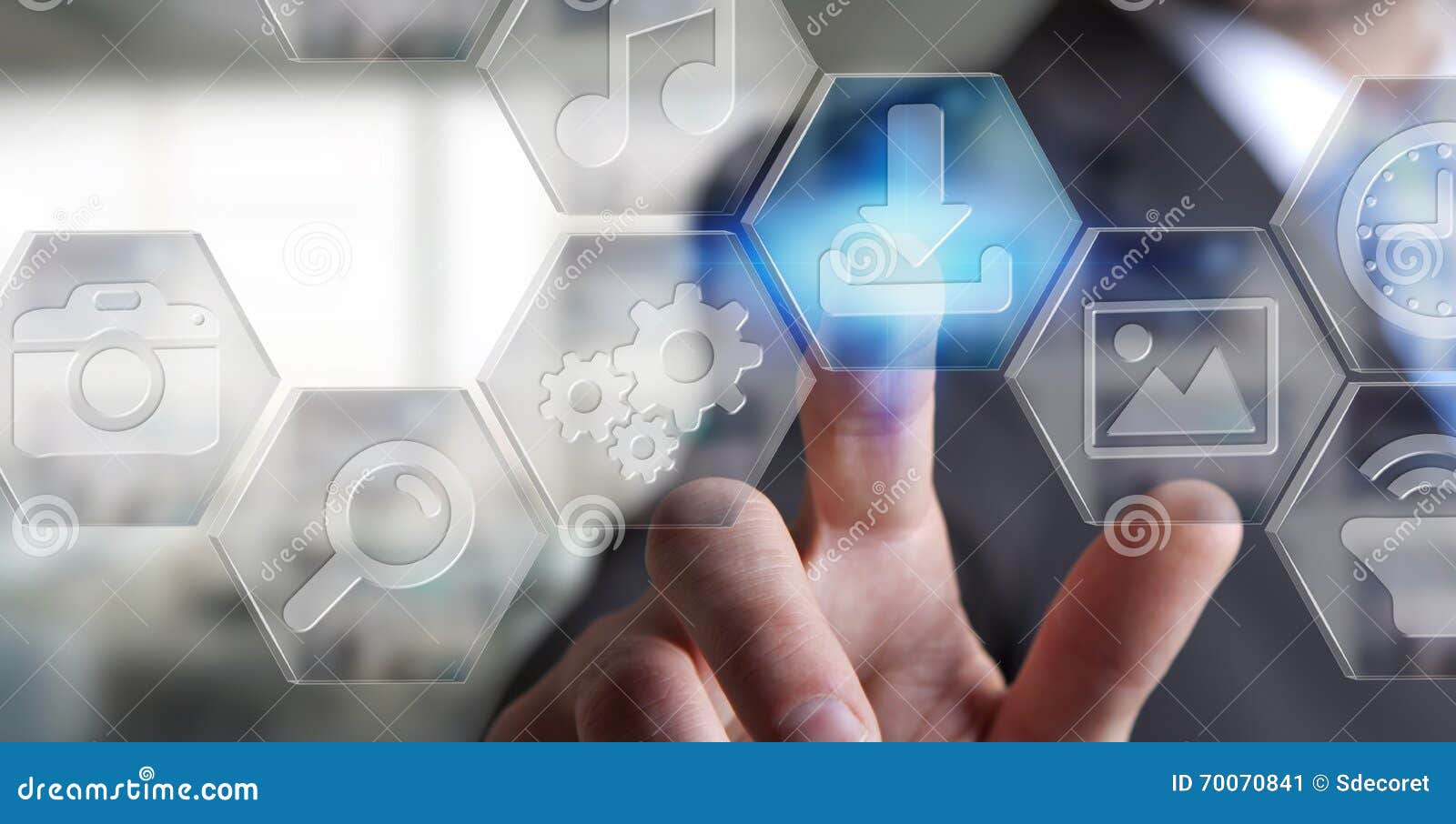 Businessman Using Modern Digital Applications Interface Stock ...