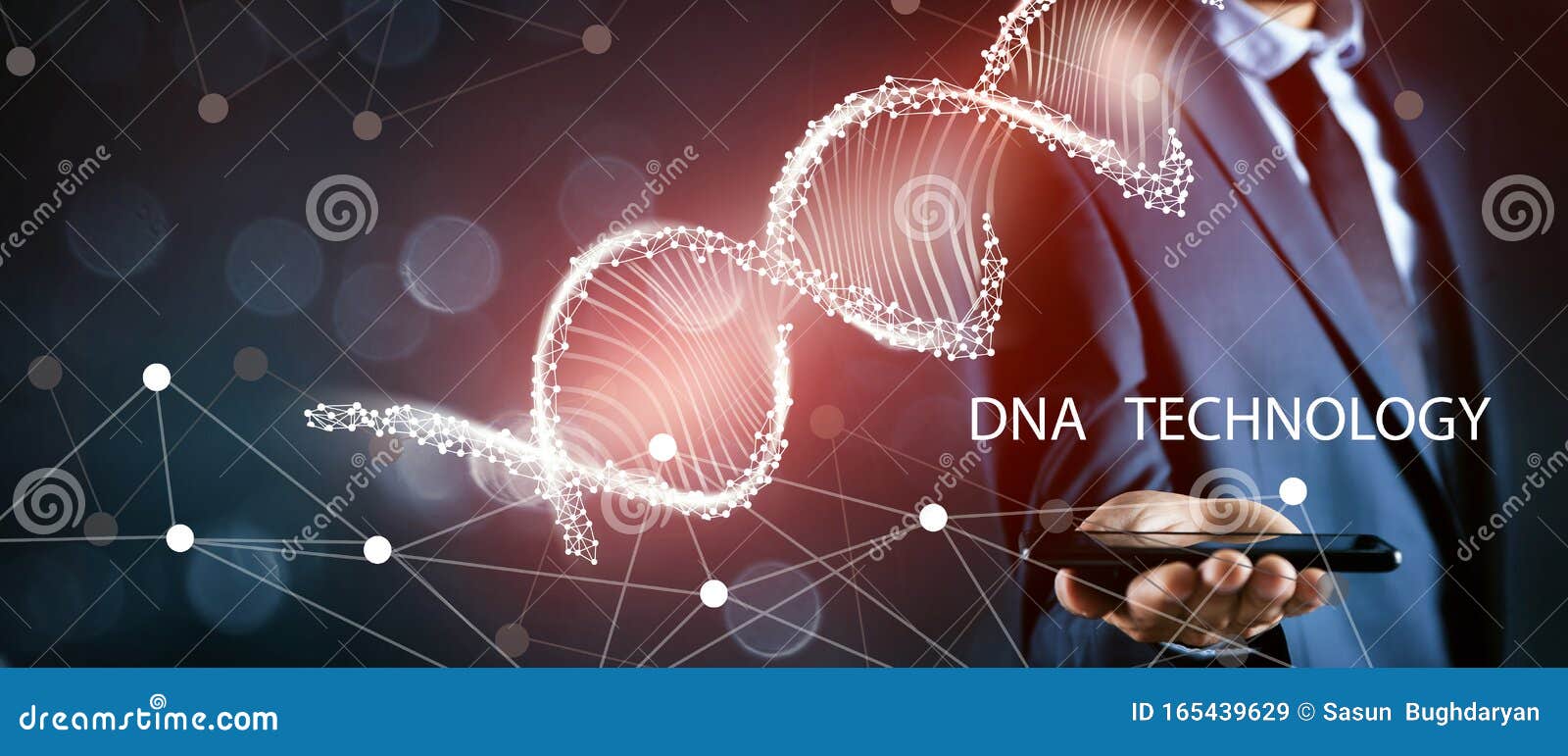 Businessman Using Modern DNA Structure Stock Image - Image of analysis ...