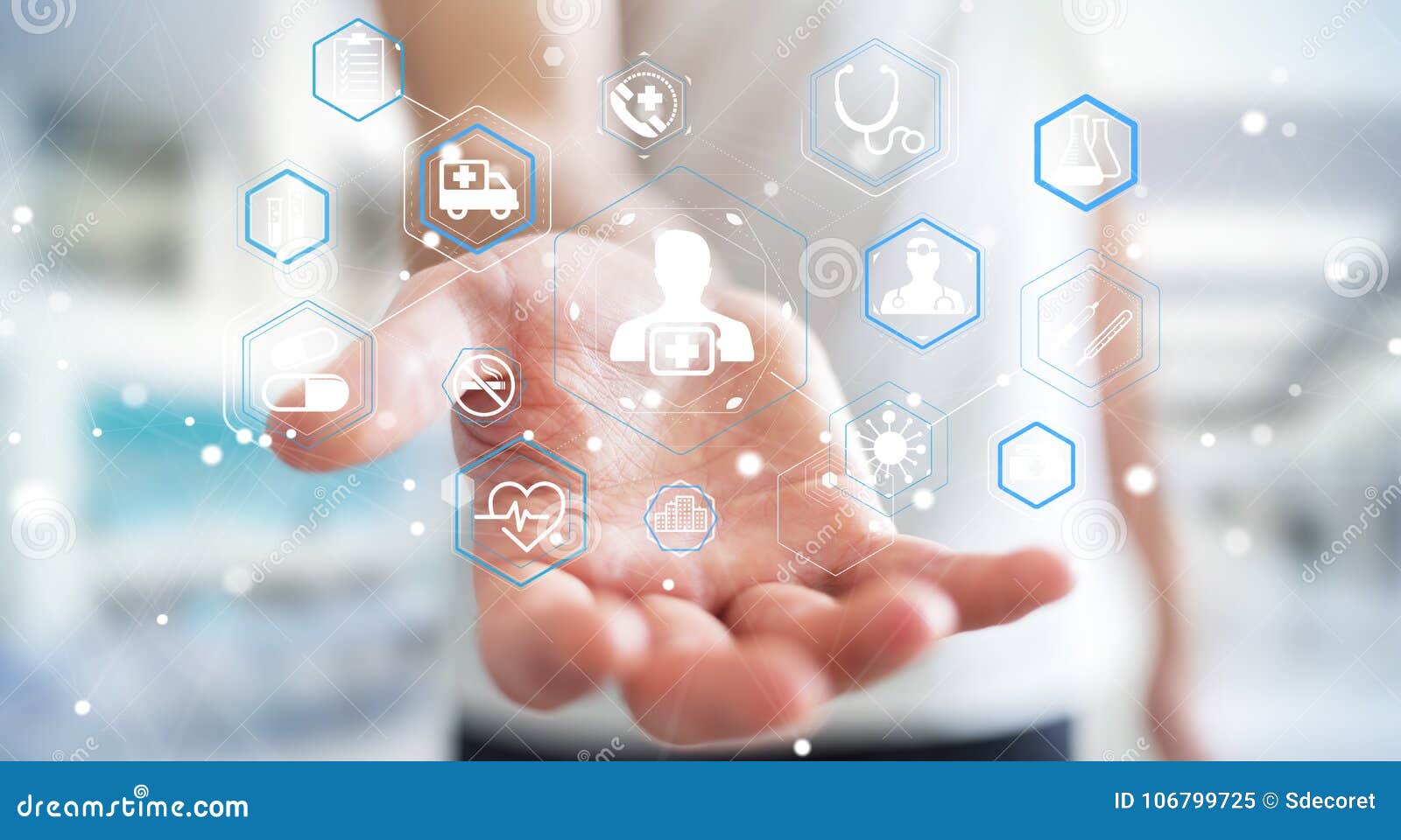 Businessman Using Modern Medical Interface 3D Rendering Stock ...